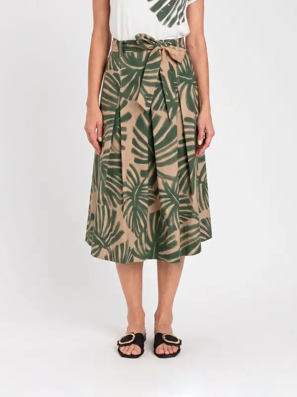 TWINSET U & B Printed Cotton Midi Skirt - Multicolor