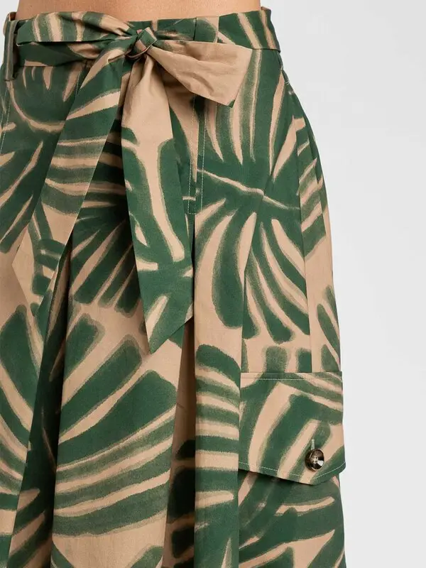 TWINSET Printed Cotton Midi Skirt With Safari Style