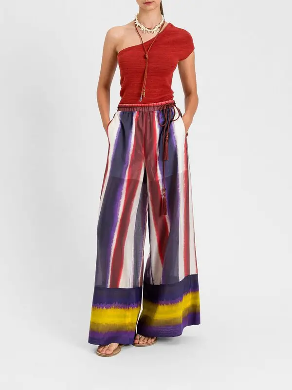 TWINSET Printed Fabric Wide Leg Palazzo Trousers