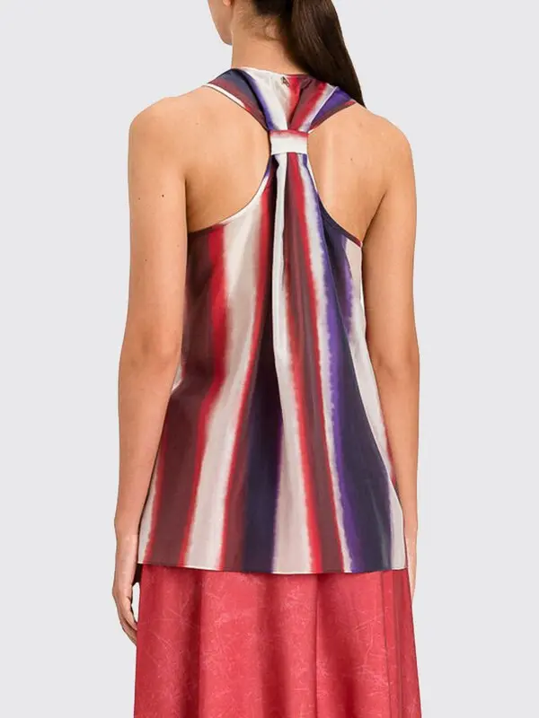 TWINSET V-neck Halter Top With Vertical Print