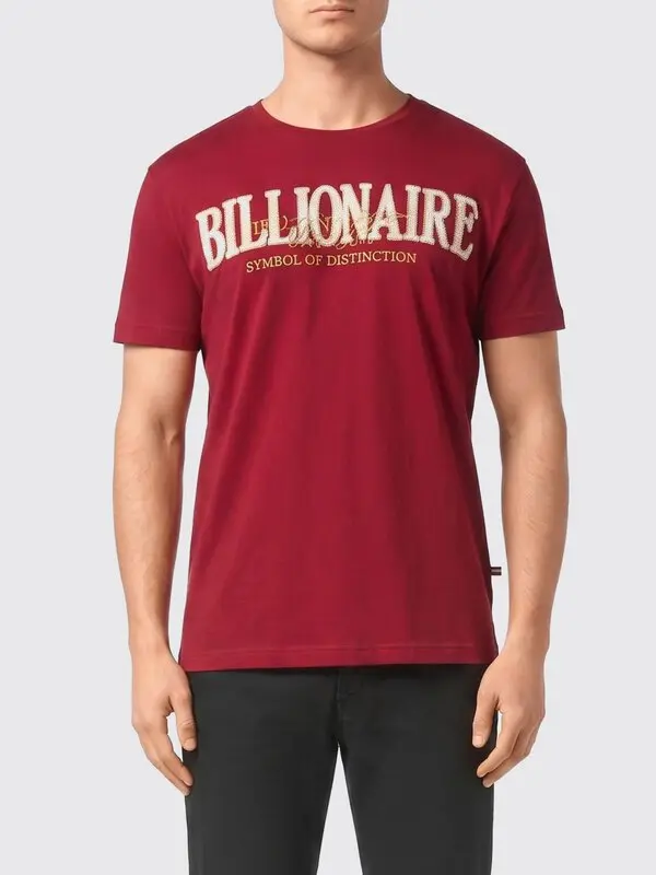 BILLIONAIRE Cotton T-shirt With Logo - Amaranth
