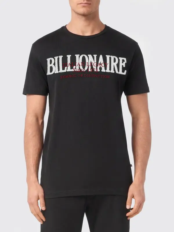 BILLIONAIRE Cotton T-shirt With Logo - Black