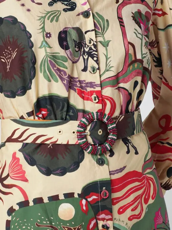 Farm Rio Printed Shirt Dress