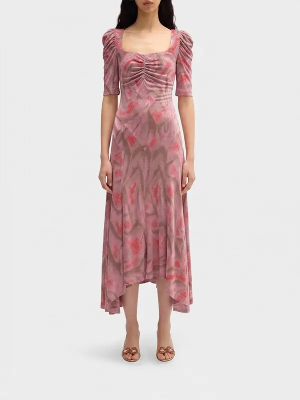 MARGHERITA MACCAPANI Gina Printed Viscose Midi Dress - Pink