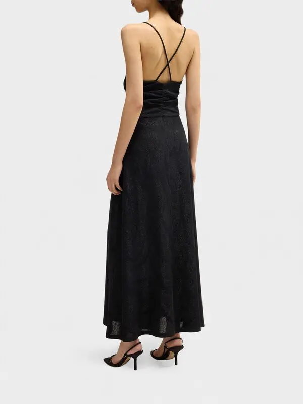 MARGHERITA MACCAPANI Knotty V-neck Maxi Dress In Organic Cotton Blend