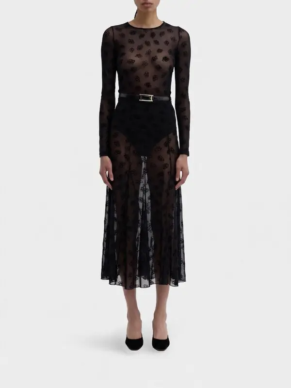 MARGHERITA MACCAPANI Floral Tulle Midi Skirt