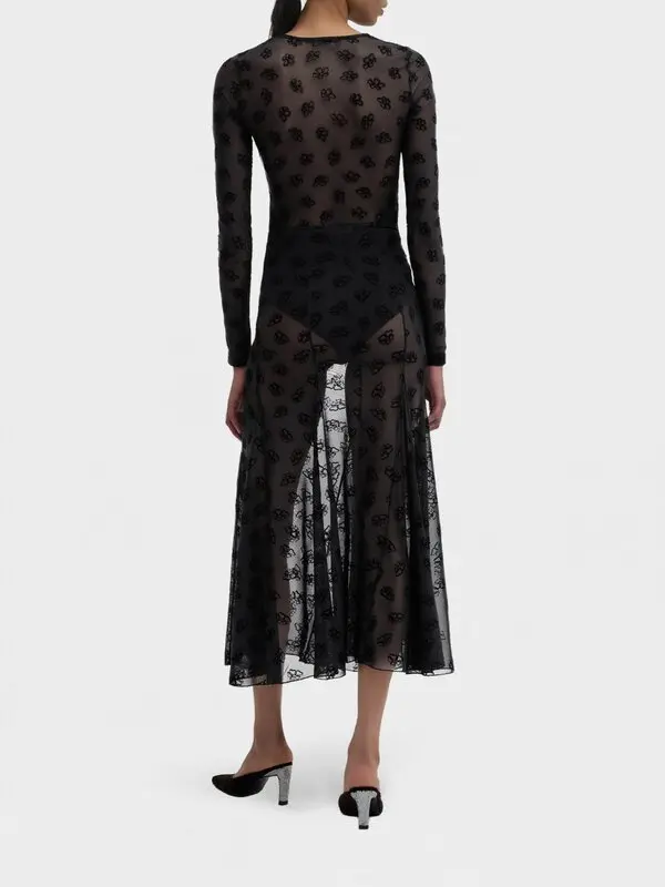 MARGHERITA MACCAPANI Floral Tulle Midi Skirt