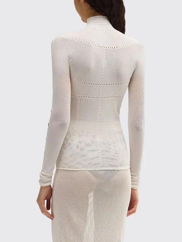 MARGHERITA MACCAPANI Second Skin Floral Pattern Turtleneck Top - White