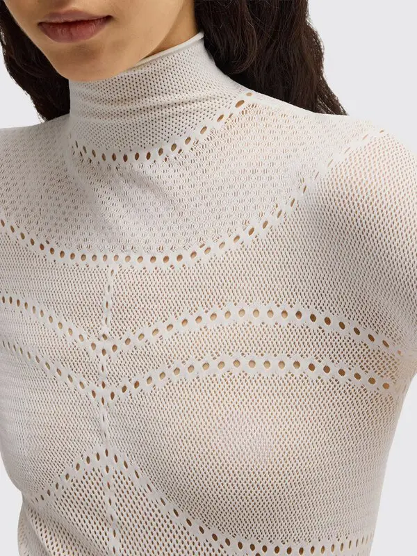 MARGHERITA MACCAPANI Second Skin Floral Pattern Turtleneck Top - White