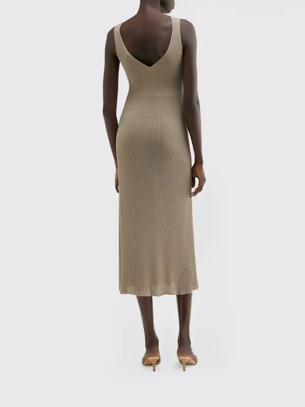 MARGHERITA MACCAPANI Cotton Jersey Tie-up Midi Dress - Beige