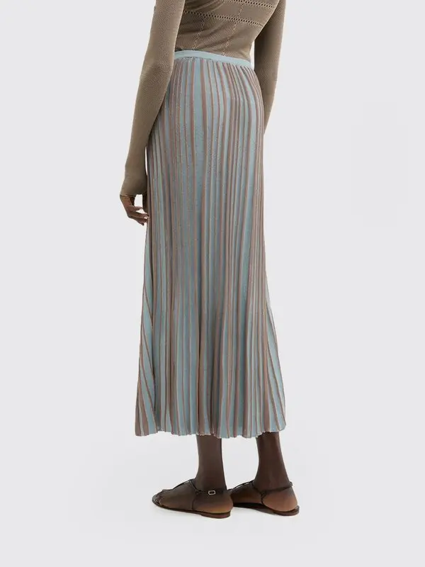 MARGHERITA MACCAPANI Pleated Viscose Blend Midi Skirt