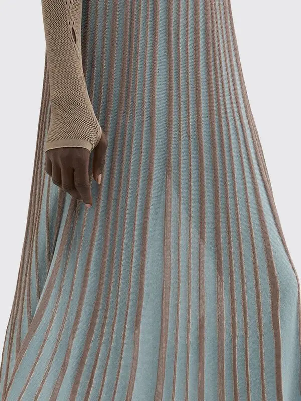 MARGHERITA MACCAPANI Pleated Viscose Blend Midi Skirt