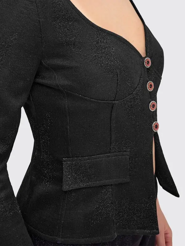 MARGHERITA MACCAPANI Vinnie Top In Viscose And Cotton Blend - Black