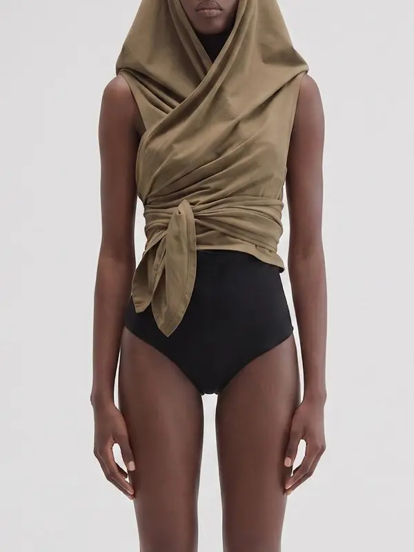 MARGHERITA MACCAPANI Cotton Hooded Top - Mud
