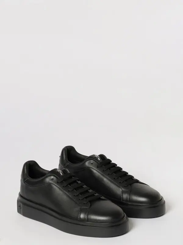 Paciotti Smooth Leather Low Top Sneakers - Black