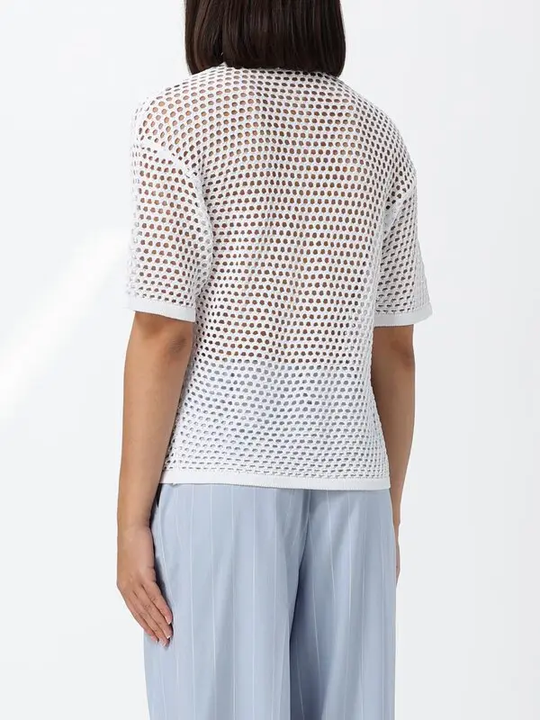 TWINSET Mesh Viscose Polo Shirt - White