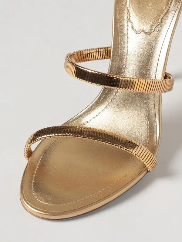 Rene Caovilla Strappy Spiral Heeled Sandal - Gold