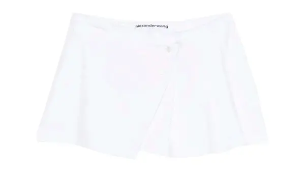 Alexander Wang Pleated Wrap Mini Skirt - Vintage White