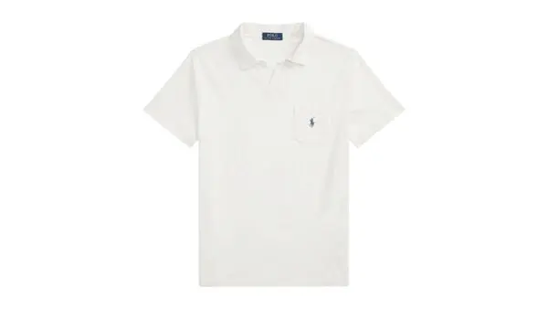 Polo Ralph Lauren Polo Shirt Ralph Lauren Cotton Linen Johnny Collar Pocket Polo Shirt - Nevis