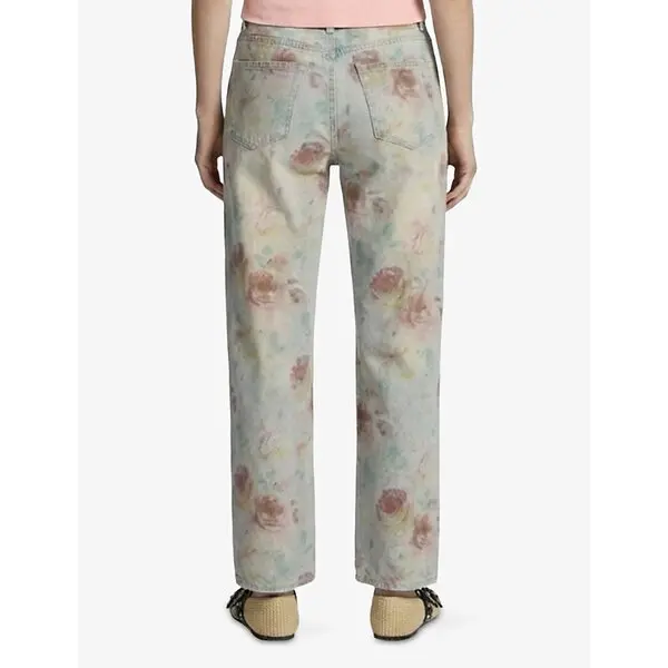 The Kooples Floral-print Straight-leg Mid-rise Jeans