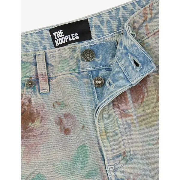 The Kooples Floral-print Straight-leg Mid-rise Jeans