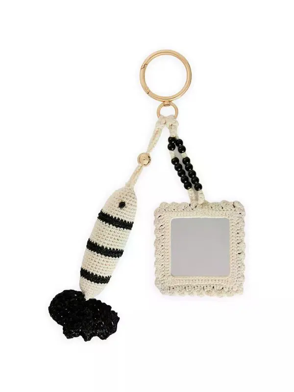 Sandro Crochet Knit Fish Pendant Bag Charm