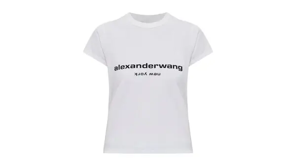 Alexander Wang Hotfix Logo Baby Tee - White