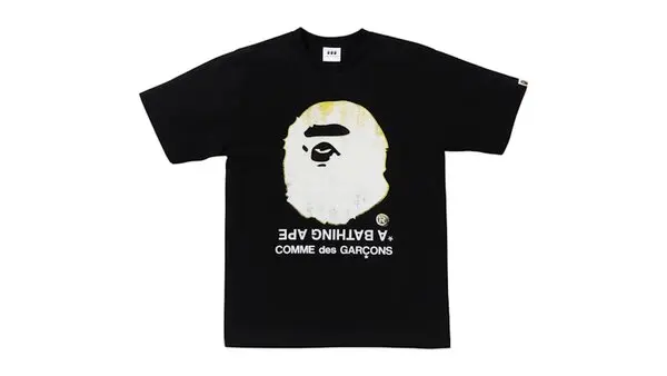 A BATHING APE X Comme Des Garcons Osaka Big Ape Head Tee Shirt - Black