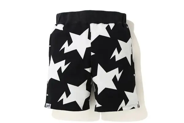 A BATHING APE Sta Pattern Sweat Shorts - Black/white