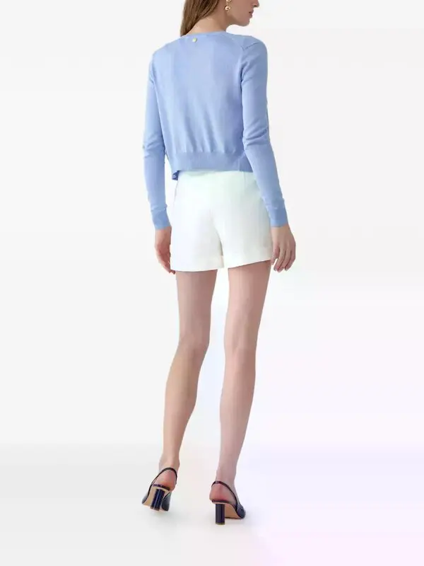 Carolina Herrera High-waisted Wide-leg Shorts With Gold-tone Button Detail