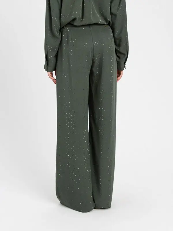 TWINSET Palazzo Trousers In Lyocell With Rhinestone Embellishments