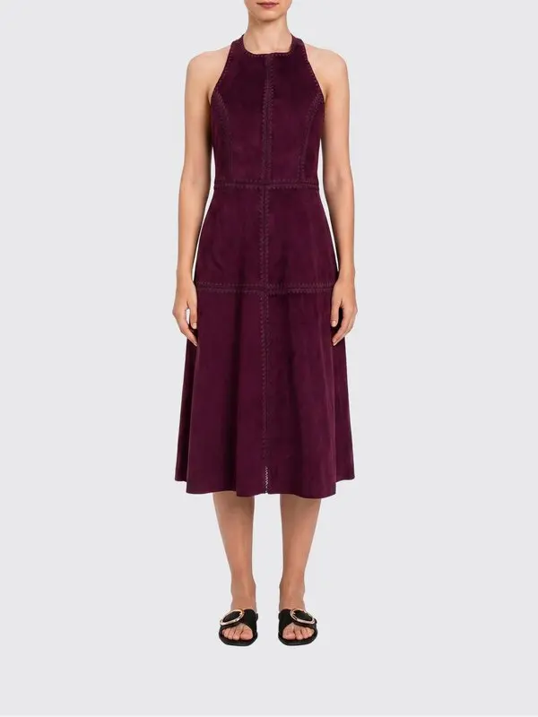 TWINSET U & B Halterneck Midi Dress - Wine