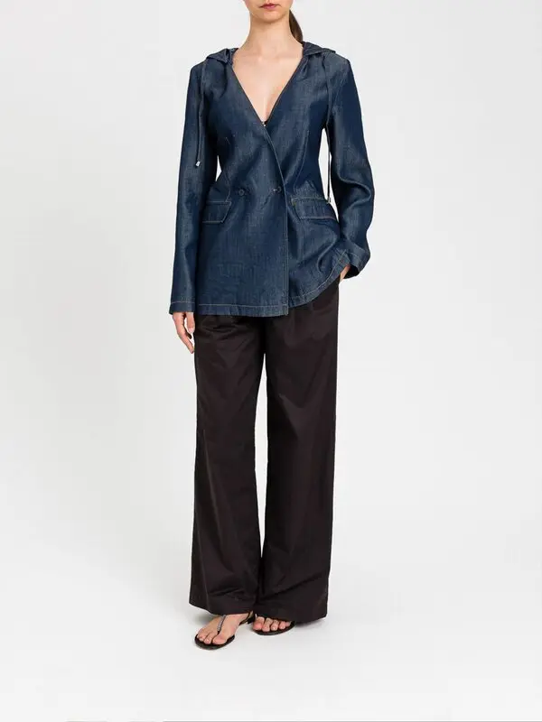 TWINSET Cotton Double-breasted Blazer With Hood