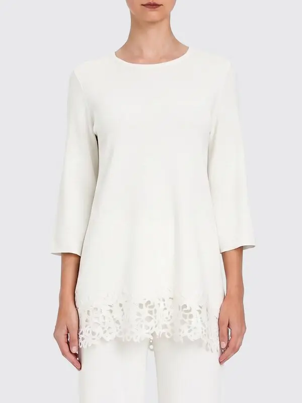 TWINSET U & B Viscose Top With Embroidery - White