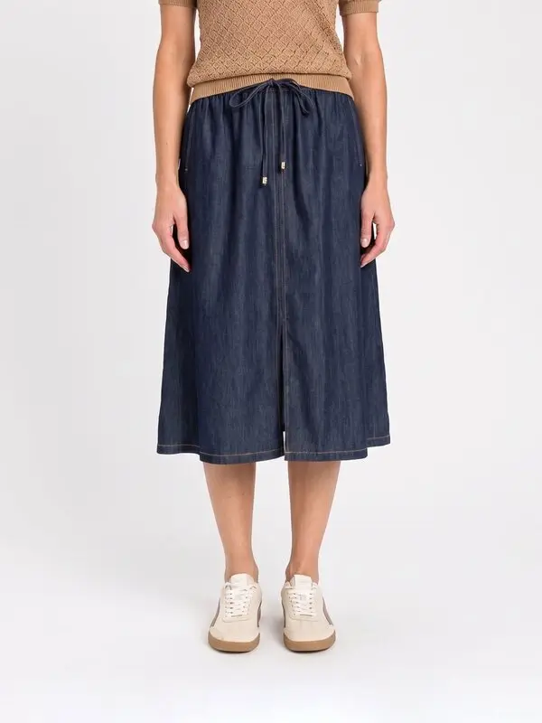 TWINSET U & B Lyocell Midi Skirt - Denim