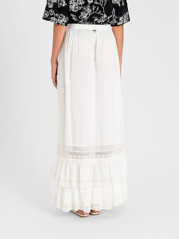 TWINSET Cotton Skirt With Ruffles - White