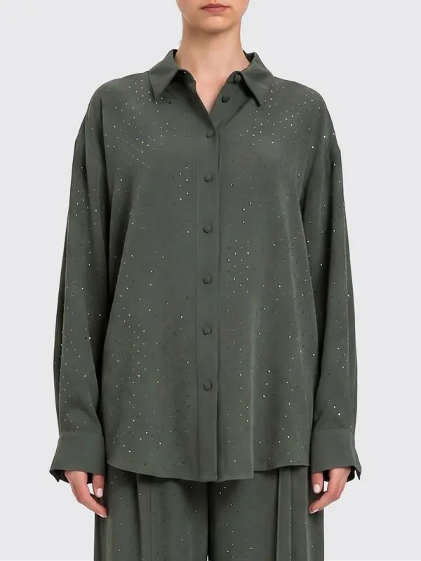 TWINSET Lyocell Shirt With Rhinestone Embellishments