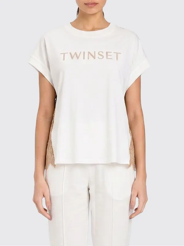 TWINSET Lace Trim T-shirt