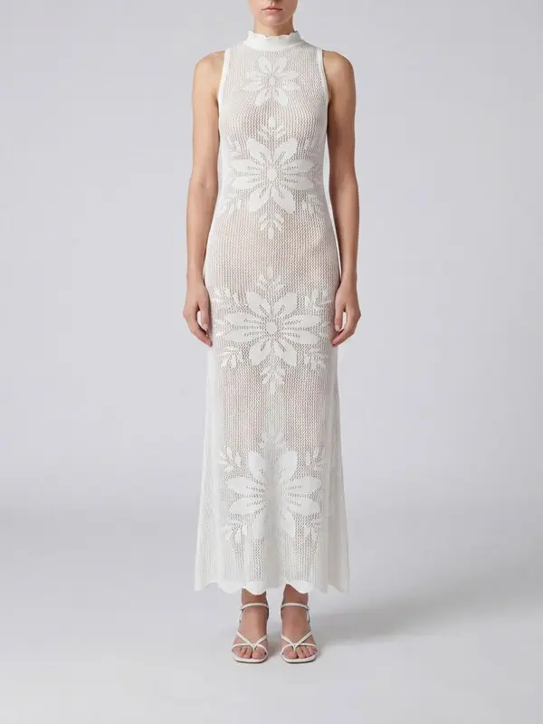TWINSET Lace Maxi Dress - White