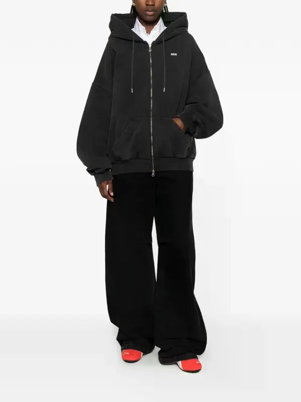 AVAVAV Logo Embroidered Zip-up Hoodie