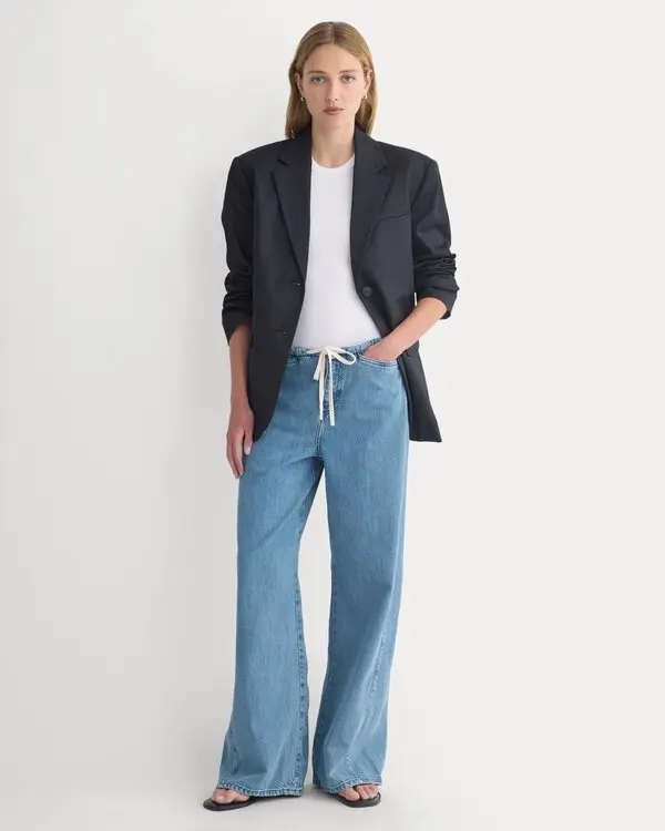 Everlane Low-slung Tie-front Jean - Medium Indigo