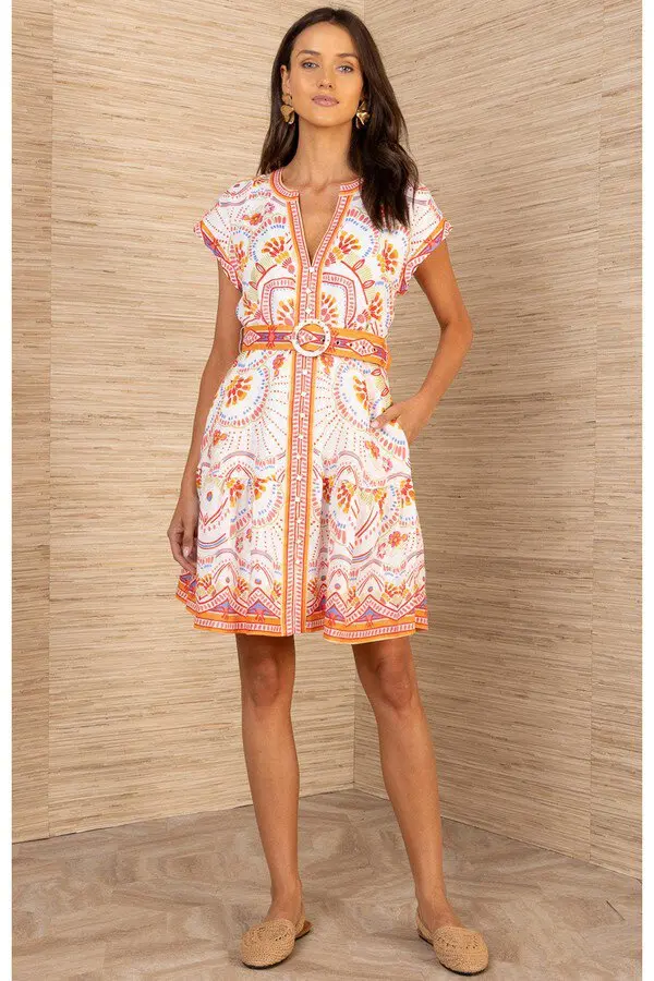 Hale Bob Ciara Linen Dress - Neutral