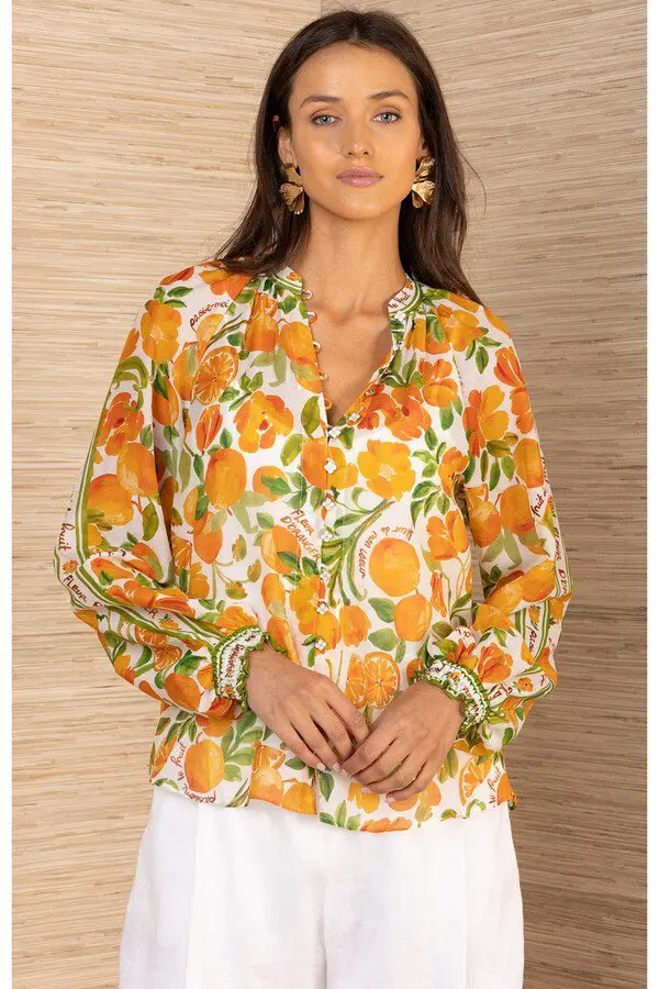 Hale Bob Huxley Voile Top - Orange