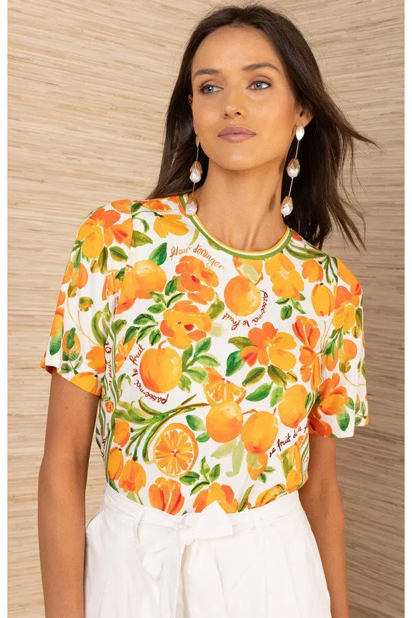 Hale Bob Agatha Jersey Top - Orange