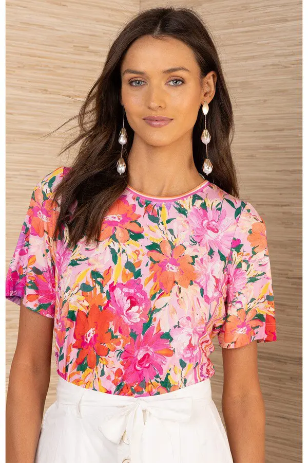 Hale Bob Agatha Jersey Top - Pink