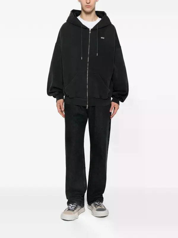 AVAVAV Logo Embroidered Zip-up Hoodie