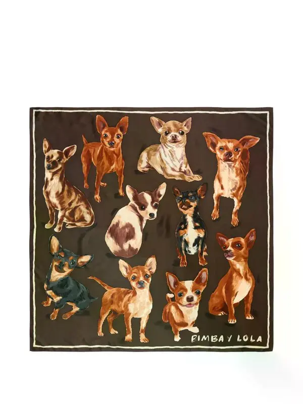 Bimba Y Lola Dog-print Square Scarf