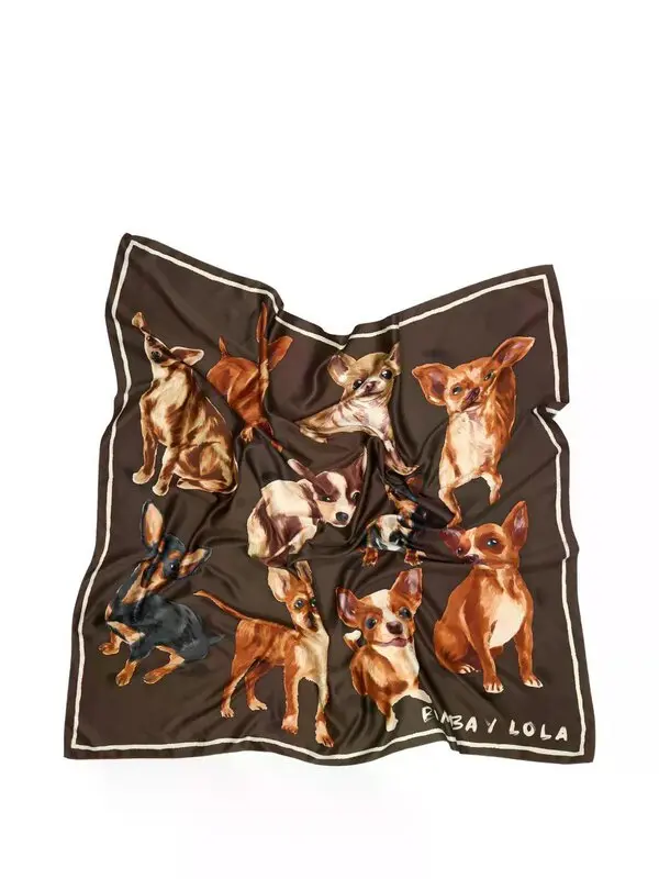 Bimba Y Lola Dog-print Square Scarf