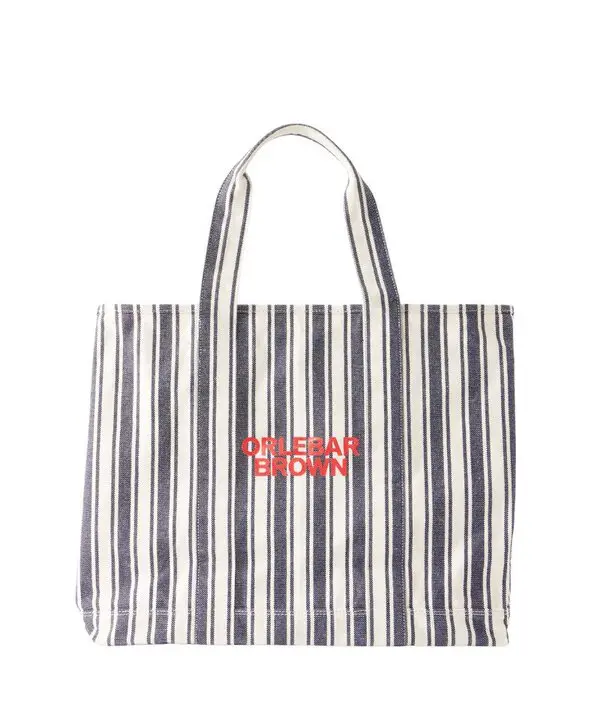 Orlebar Brown Striped Cotton Tote Bag - Blue
