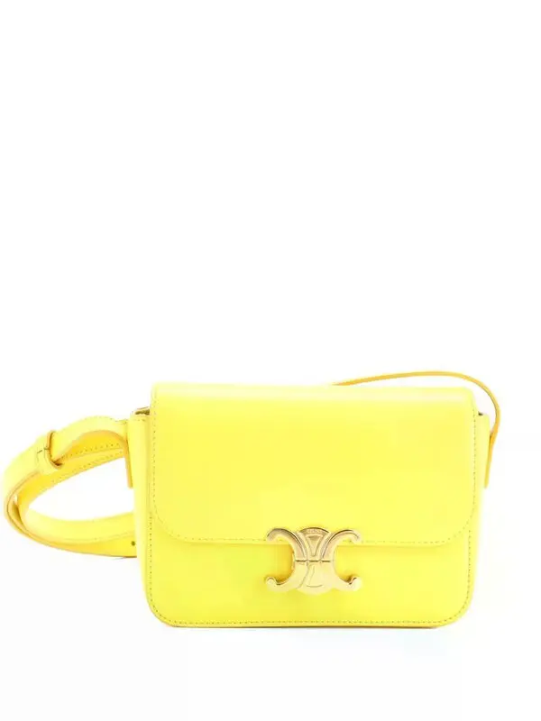 Celine Triomphe Shoulder Bag Smooth Calfskin Nano Crossbody Bag - Yellow